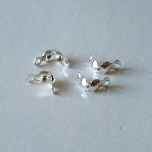 20/50/100x Calottes End Knot Cover Crimp Beads, Silver Color Clamshell ...