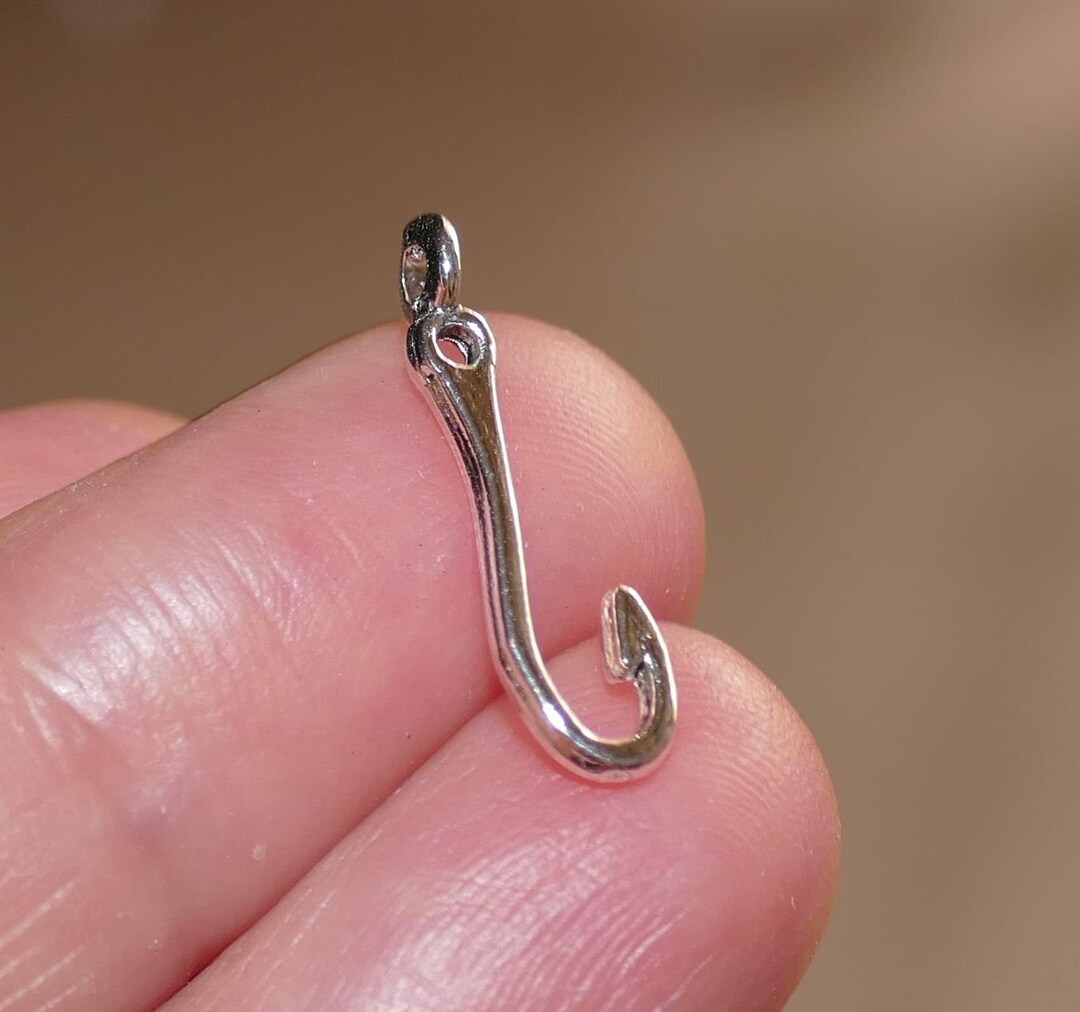 10x Fish Hook Charm Free Shipping Fishing Hook Charm Antique - Etsy
