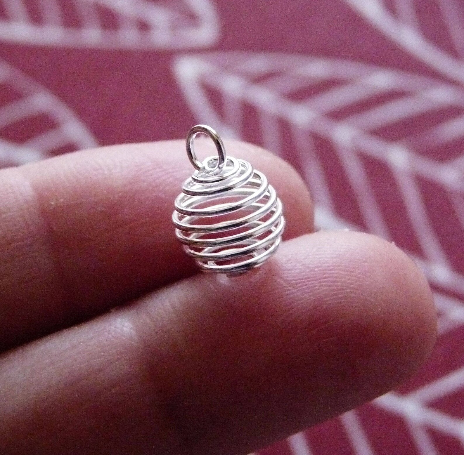 50x Bulk Pearl Bead Cages, 9x12mm Silver Plated Wire Spiral Pearl ...