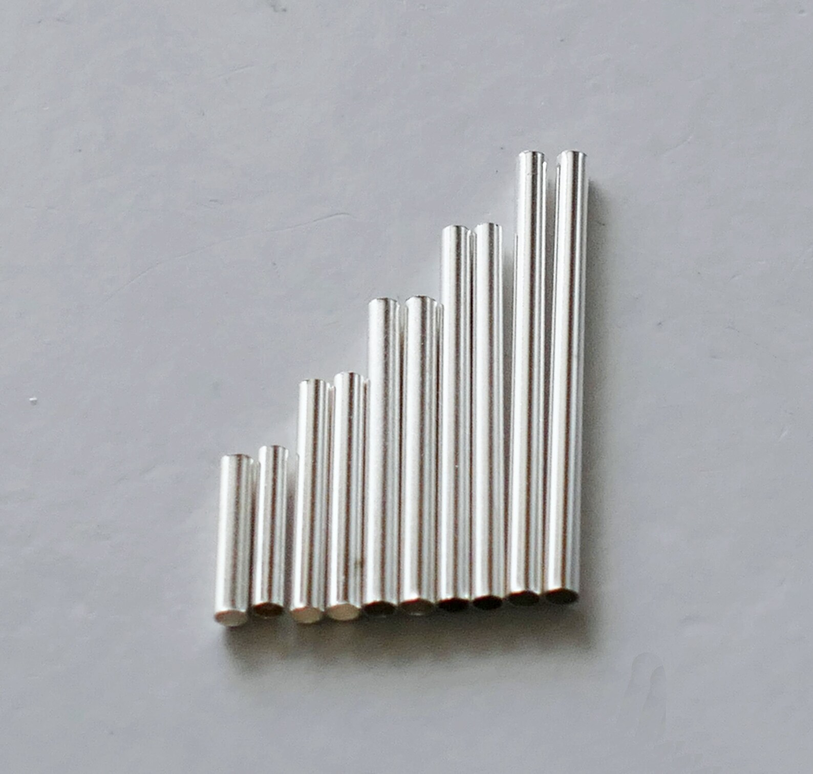 20x Silver Tube Beads, Silver Plated Tube Noodle Beads, 10/15/20/25 ...