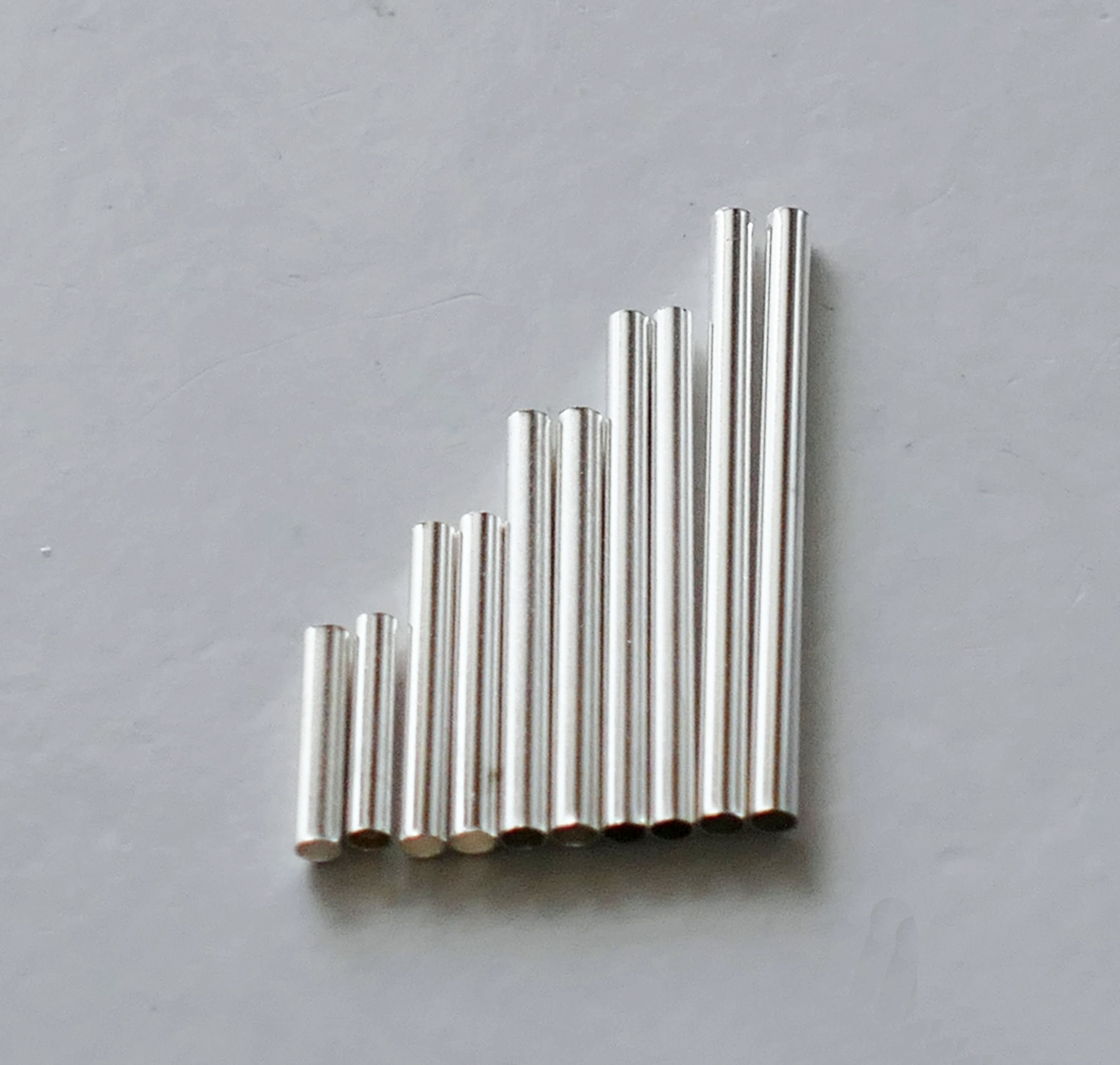 20x Silver Tube Beads, Silver Plated Tube Noodle Beads, 10/15/20/25 ...