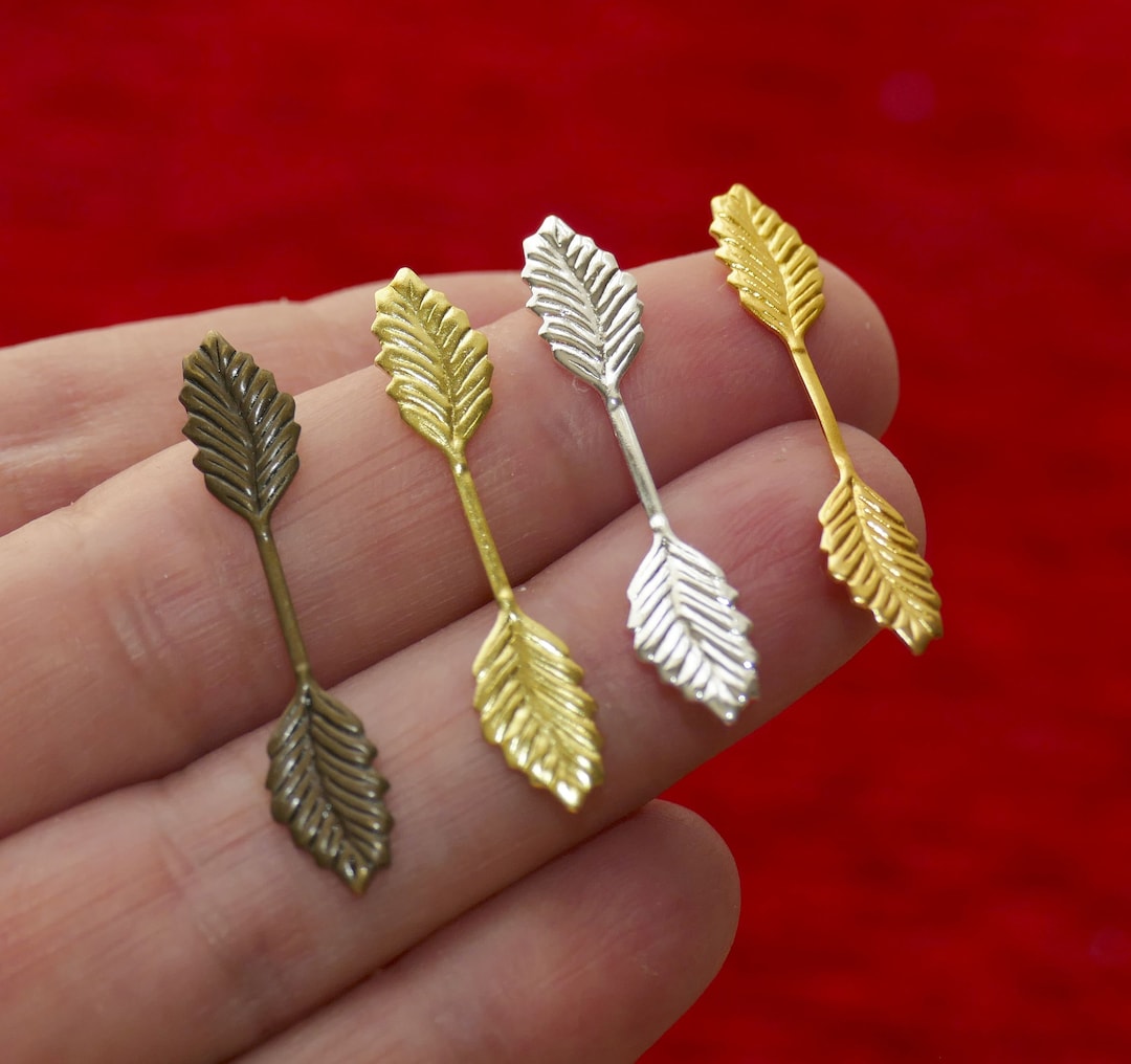 10x Leaf Glue on Bails, Silver/gold/brass/bronze Bail Pendant Holders ...