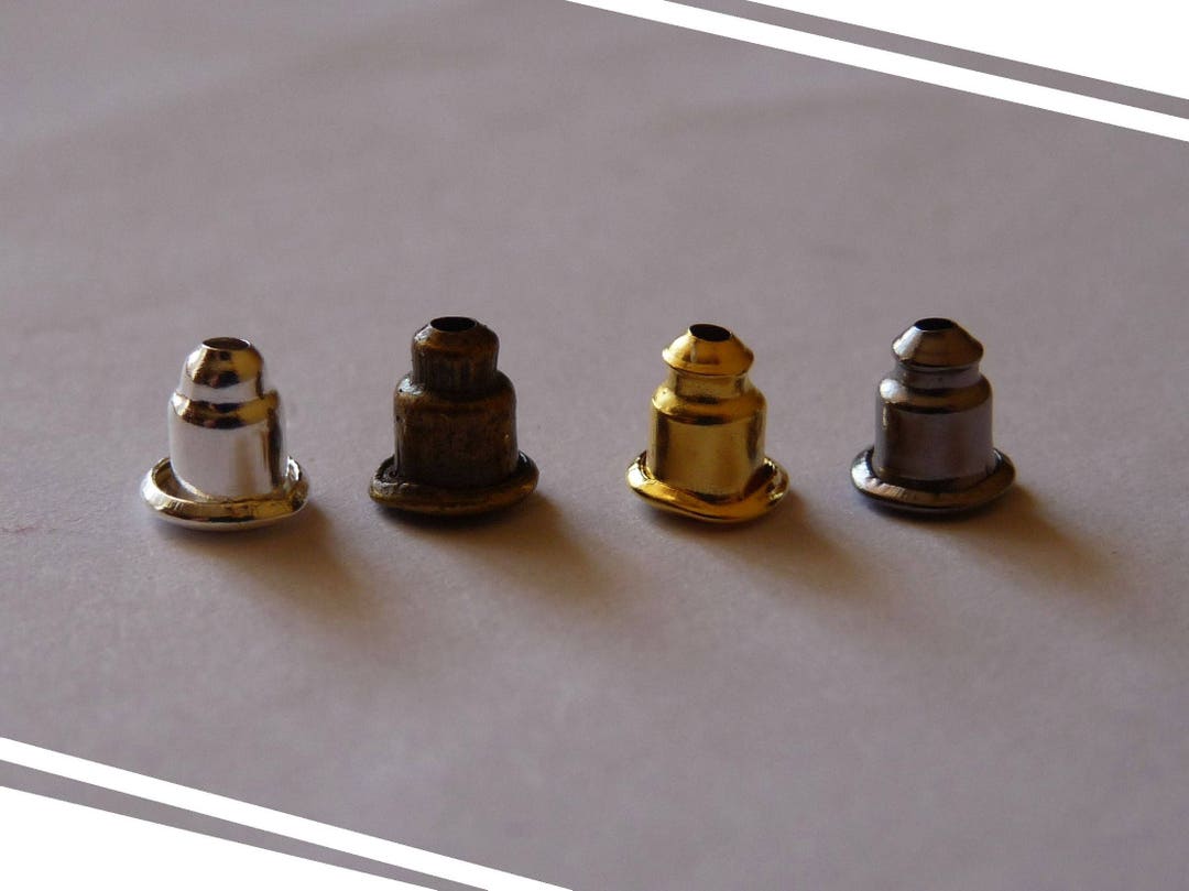 10/50x Bullet Clutch Earring Backs, Metal Earring Backs, Earring ...