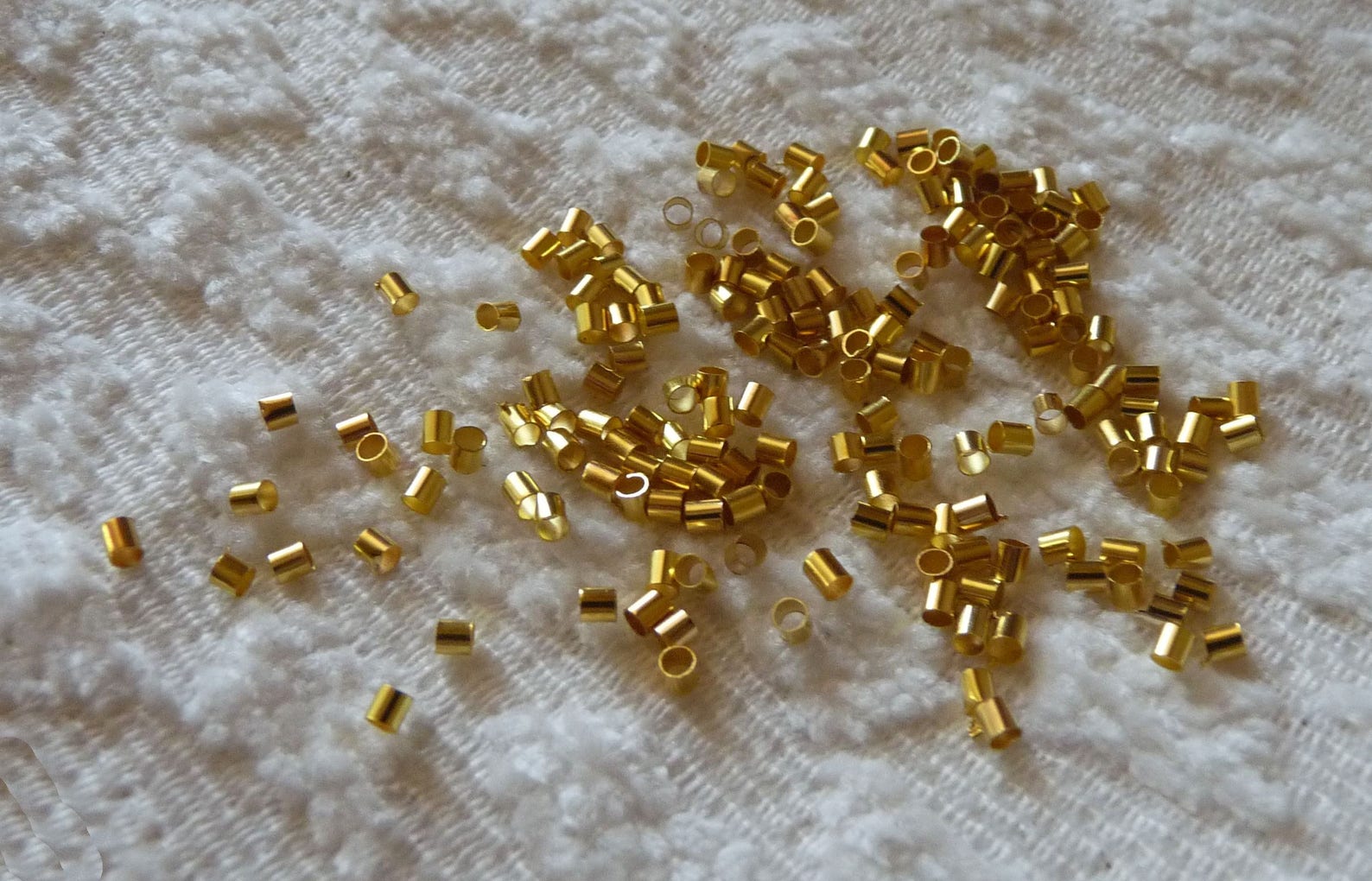 100/300x Gold 2mm Tube Cord Crimp Tube End Beads Gold Plated | Etsy