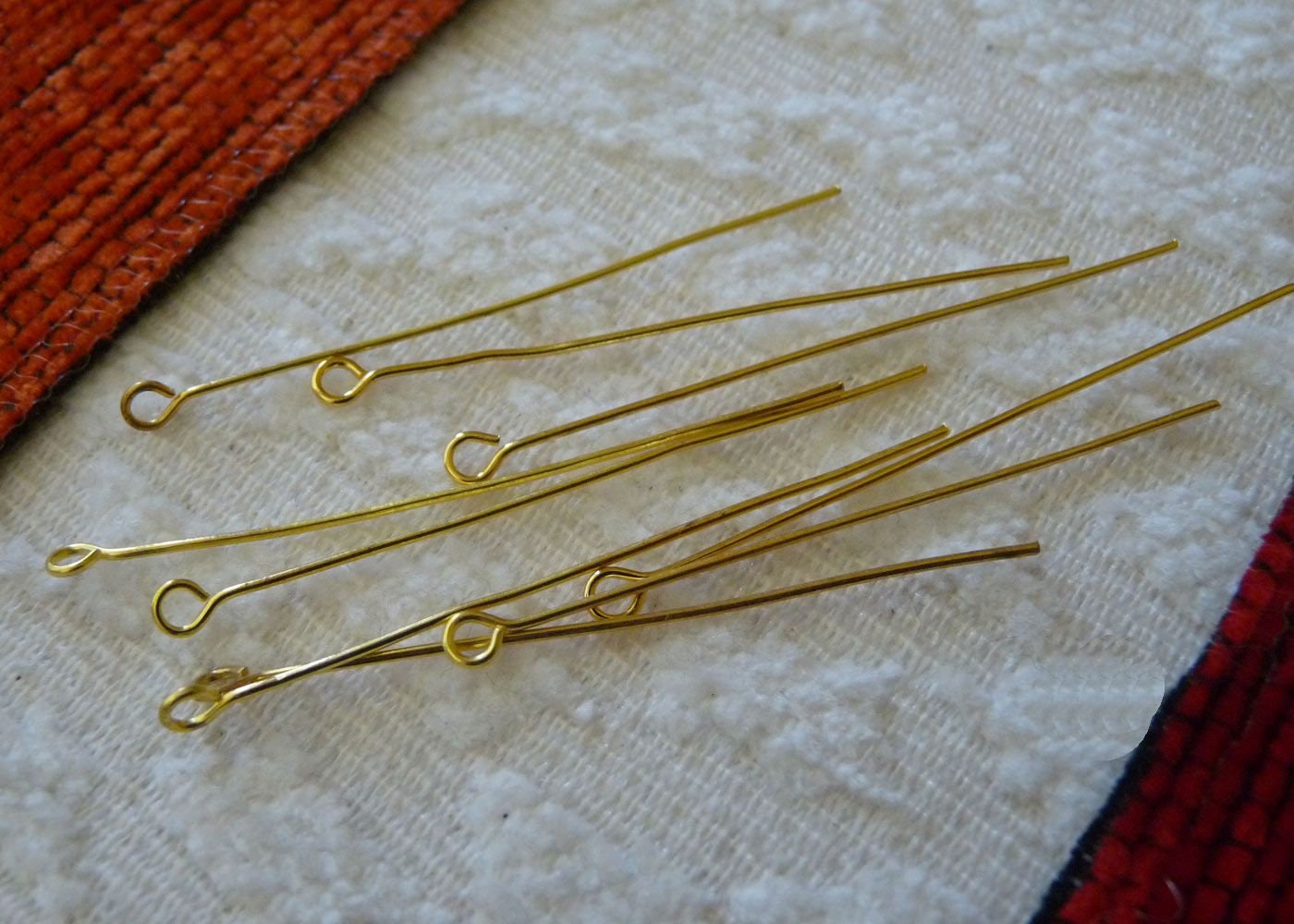 20x Stainless Steel Gold Eye Pins, 30mm/40mm/50mm Eye Head 21 Gauge ...