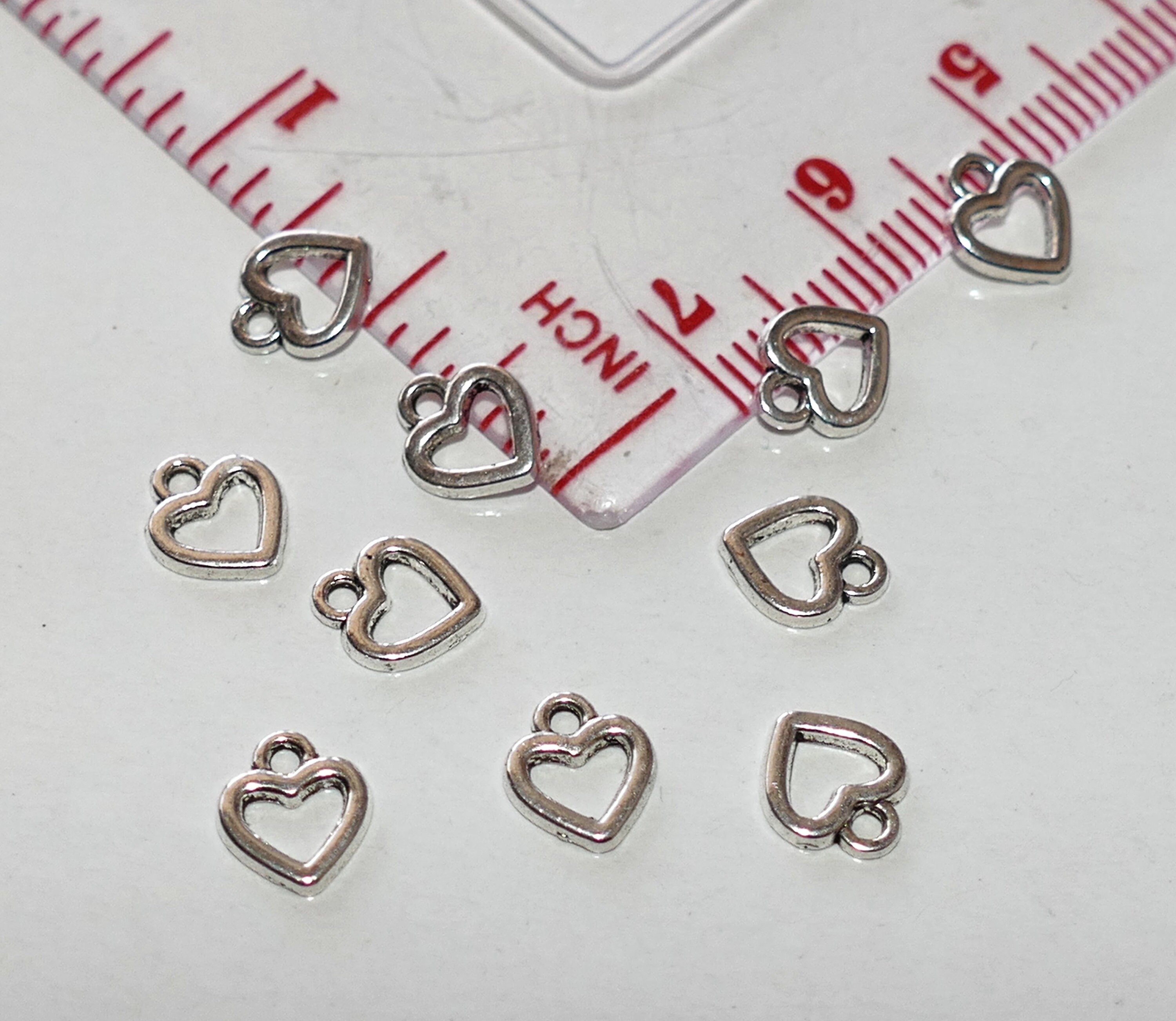 50x Tiny Heart Love Bulk Charms Free Shipping Antique Silver | Etsy