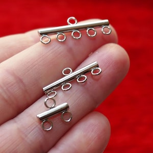 4x Multi Strand Open Loop Connectors, Stainless Steel 2/3/4/5 Row ...