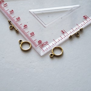 5 Small Toggle Clasp Connector, Gold Tone Toggle Clasp, Clasps for ...