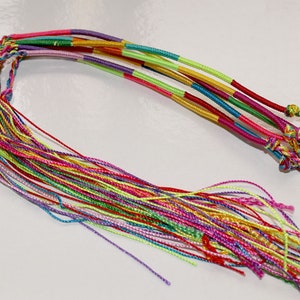 Friendship String Thin Rainbow Color 7" Long Waterproof Bracelet G208 ...