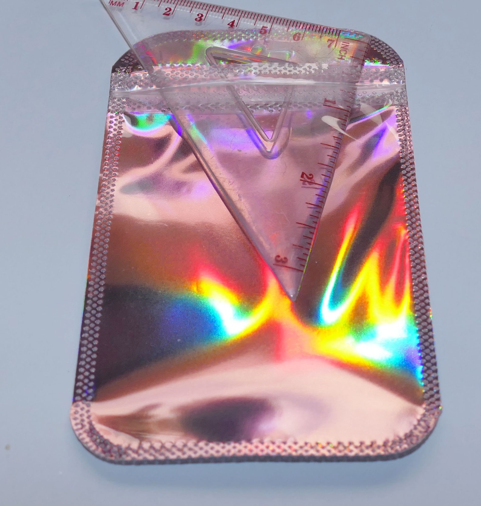 10x Rainbow Plastic Zip Lock Re Closable Gift Bags, Iridescent 8.5cm X ...