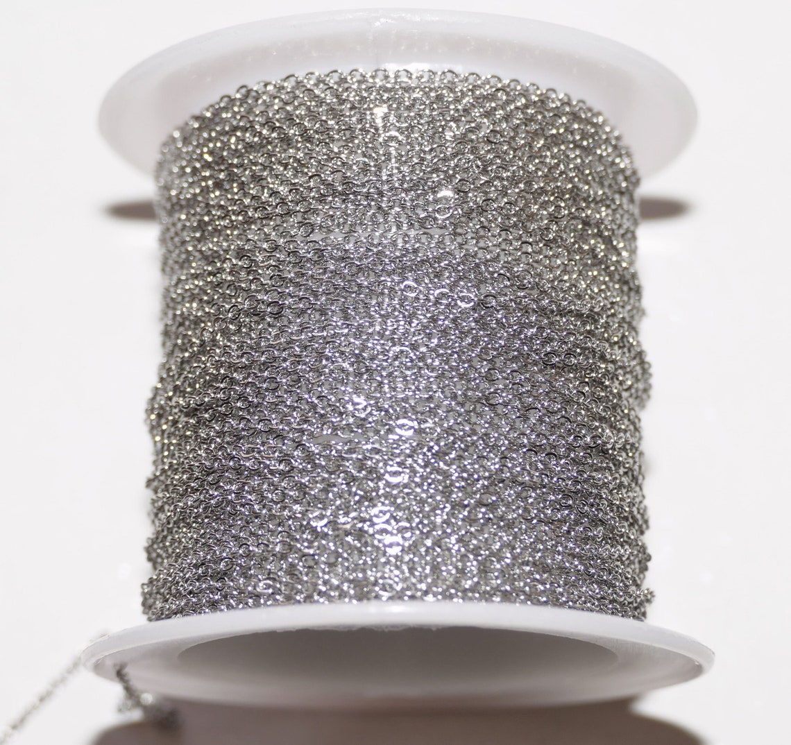 3.3 feet 316L Silver tone Stainless Steel Chain 1M | Etsy