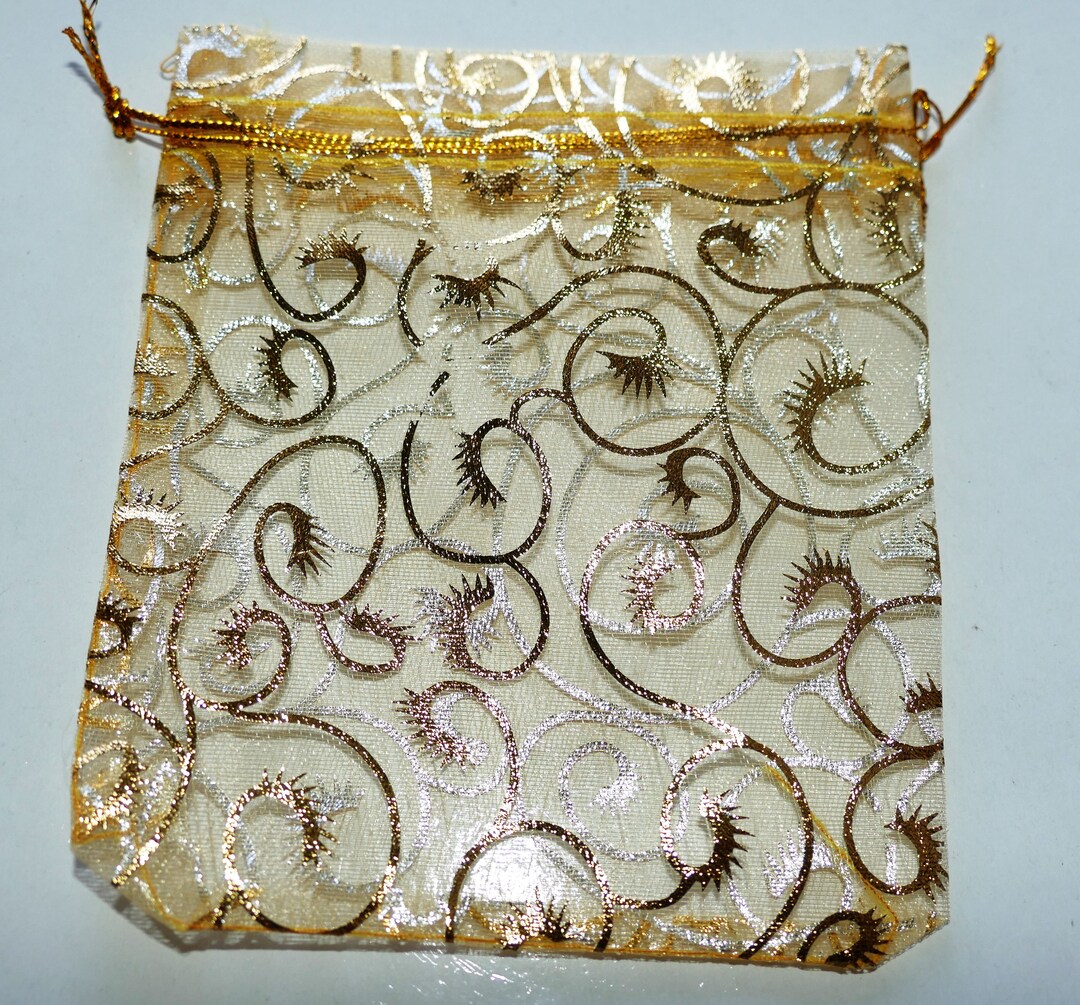 5/10 Gold Gift Bags With Drawstring for Packing 10x12cm - Etsy