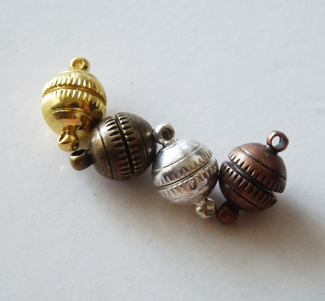 2x Ball 10mm Magnetic Clasp Silver/copper/bronze Magnetic Clasp for ...