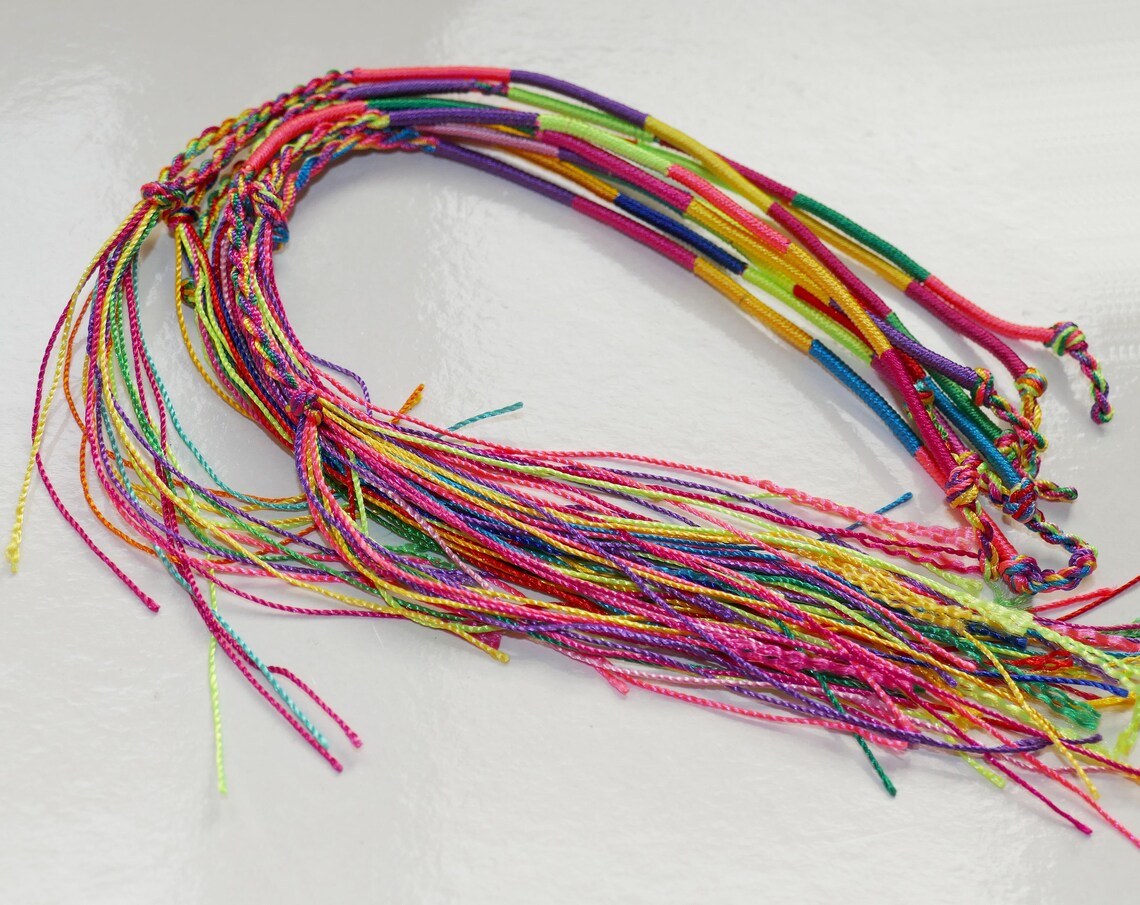 Friendship String Thin Rainbow Color 7 Long Waterproof - Etsy
