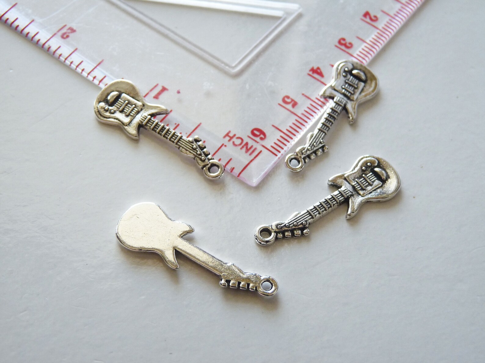 4/8x Guitar Charm Antique Silver Music Charms Electric - Etsy