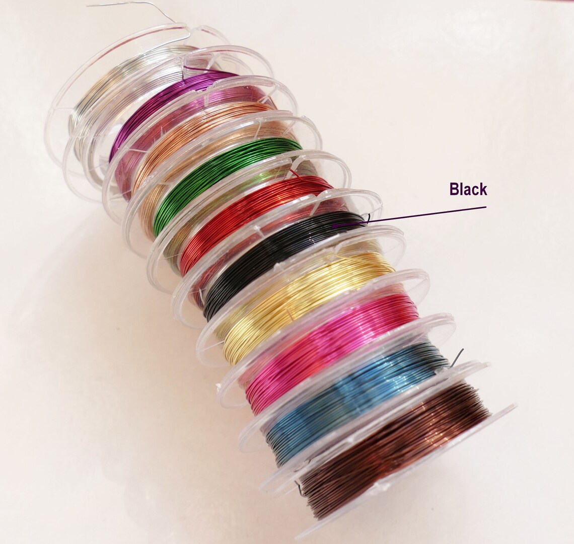 1 Roll Copper Round Multi Color 10M Wire Cord, 33 Feet 0.4mm Silver ...