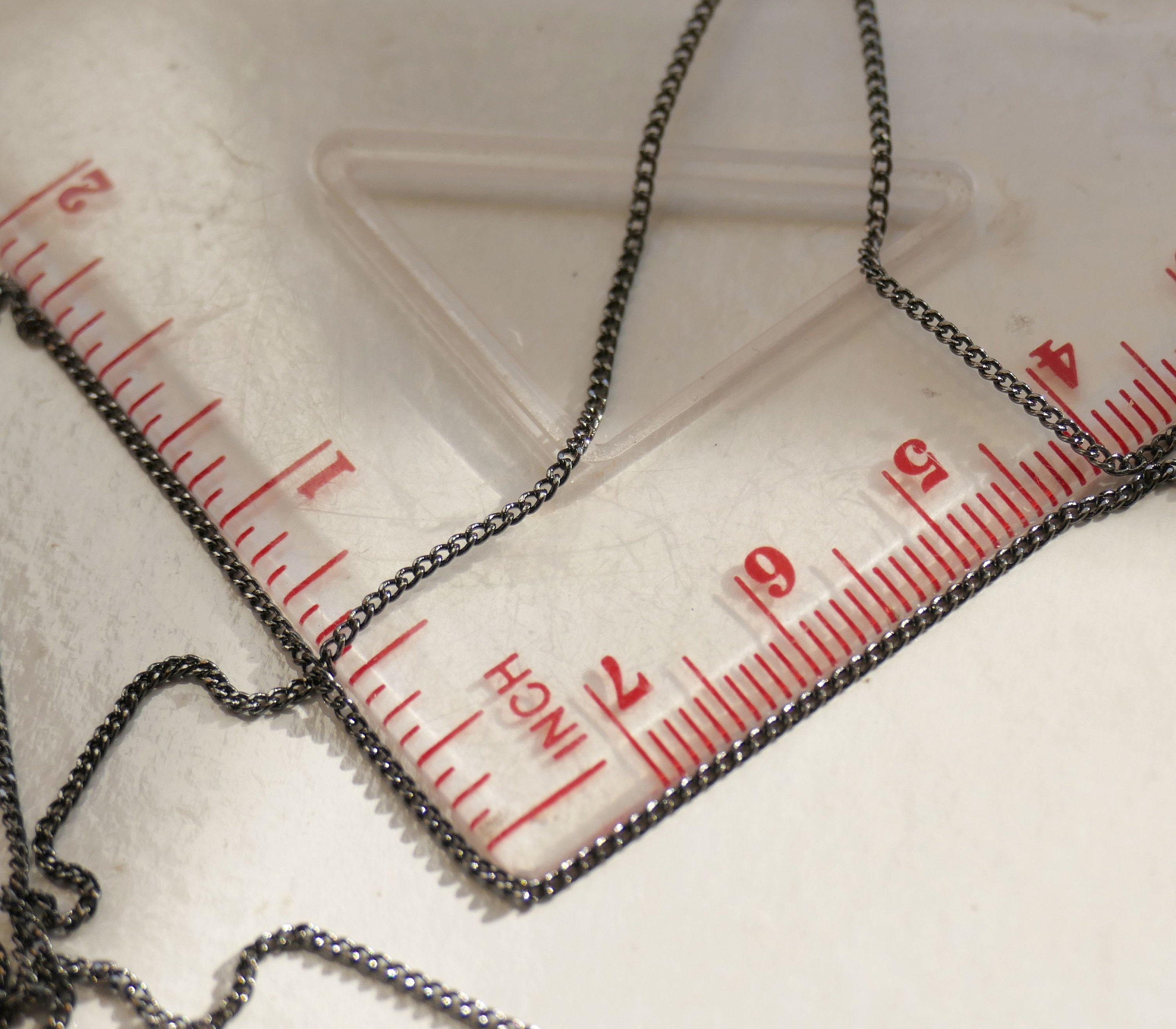 1M Black Closed Curb Link Necklace Chain Delicate Gun Metal | Etsy