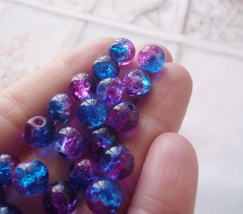 10x Crackle Glass Beads 8mm Marbles Cracked Glass Beads Hot - Etsy