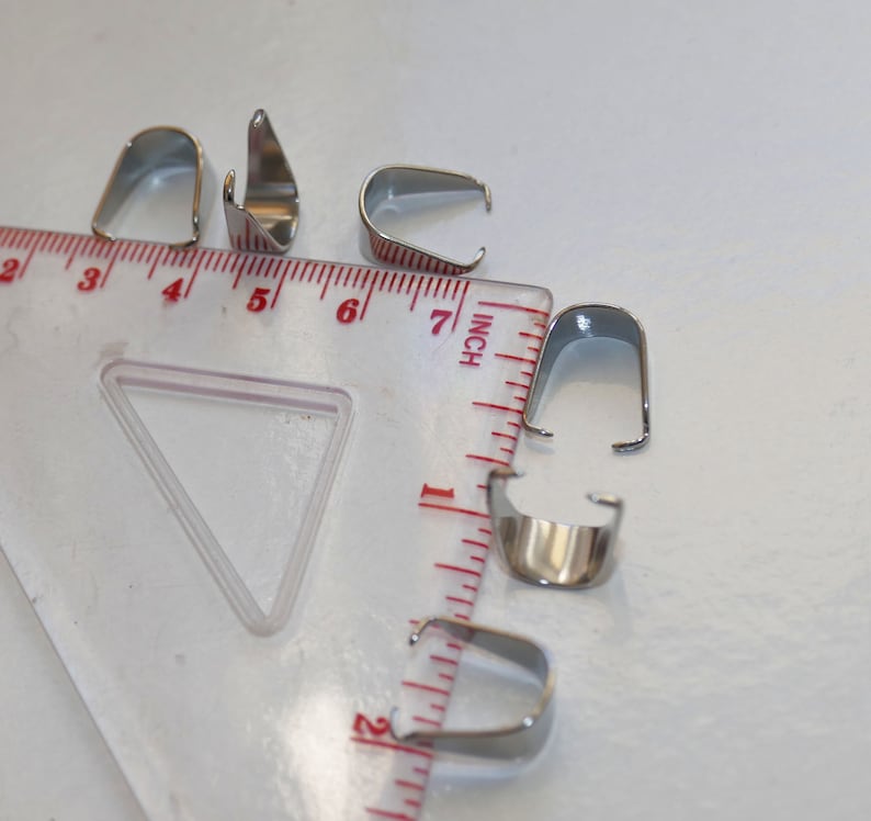 4x Stainless Steel Large Pinch Clip Bail, No Fade Silver Tone 14mm ...
