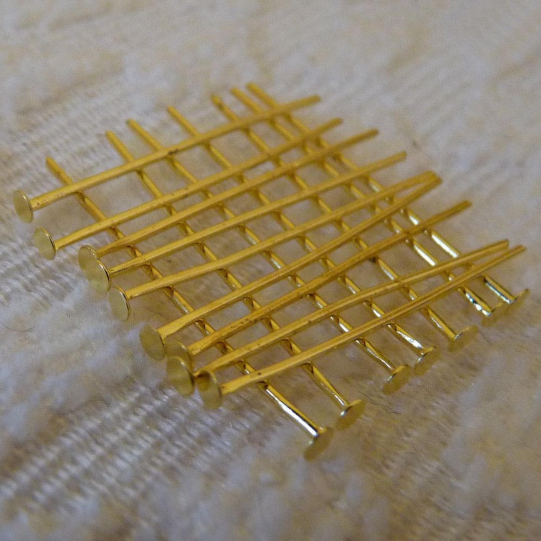 50/100x Flat Head 20mm Pins, Gold Color Pins for Beading, Jewelry ...