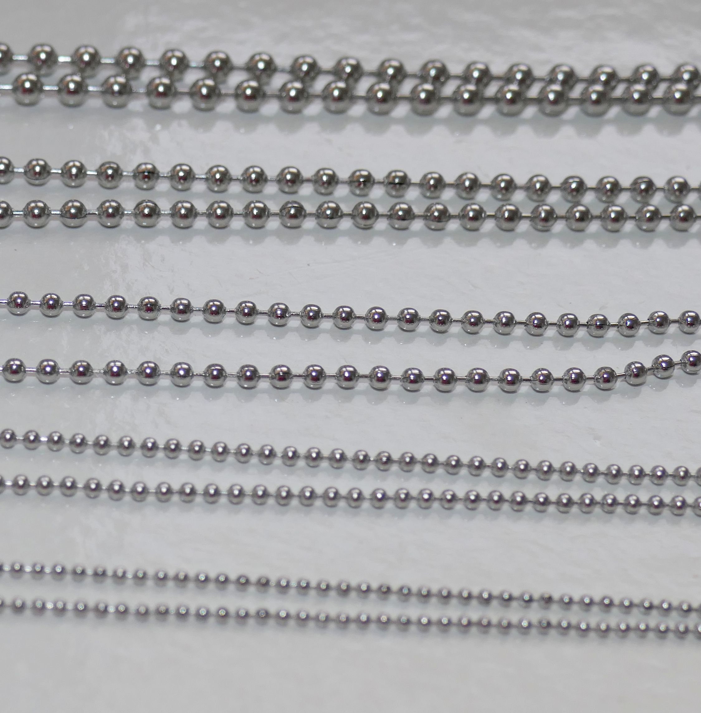 1 Yard Stainless Steel Ball Bead Unfinished Chain, 3 Feet Silver Tone ...