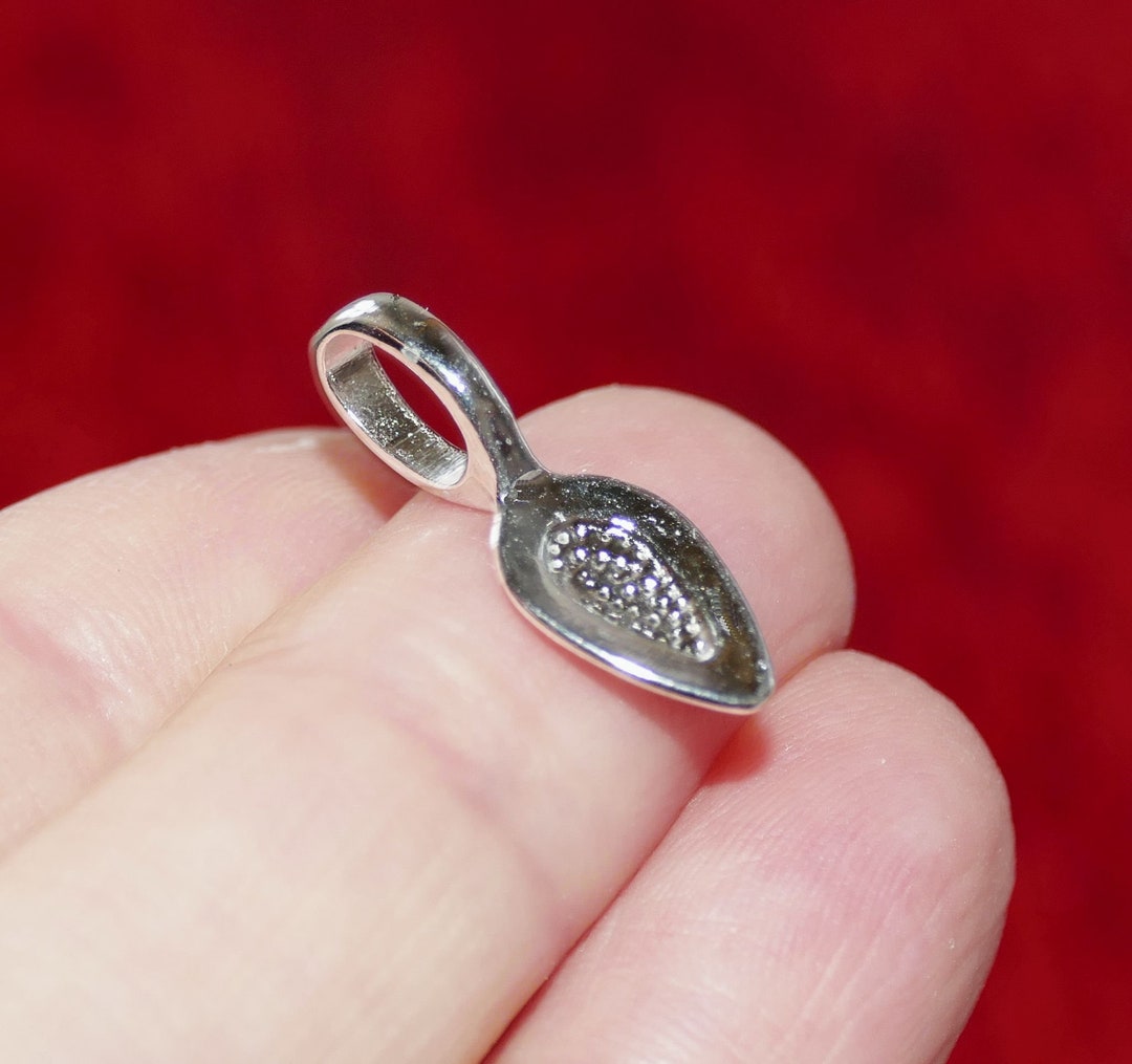 10x Spoon Glue on Bails, Silver Tone Snap on Bail Beads Pendant Holders ...
