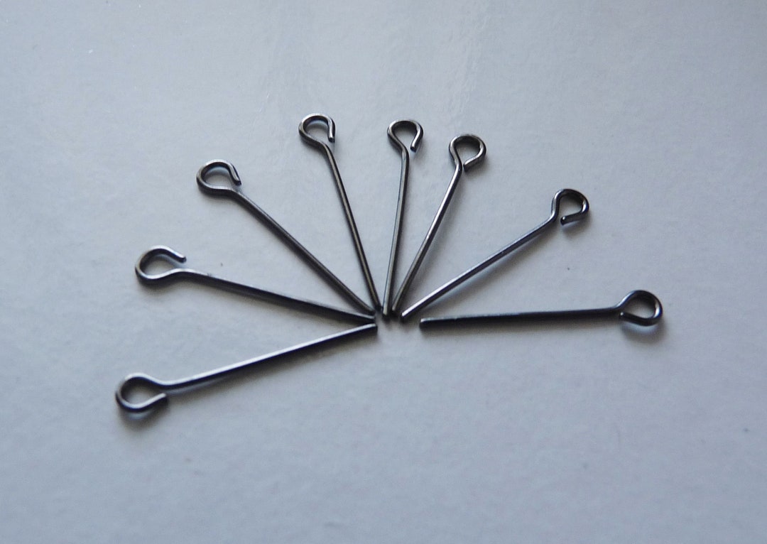 50x Black Eye Pins, 4/5" Eye Pins, 20mm Eye Pins, Gun Metal Black Eye ...
