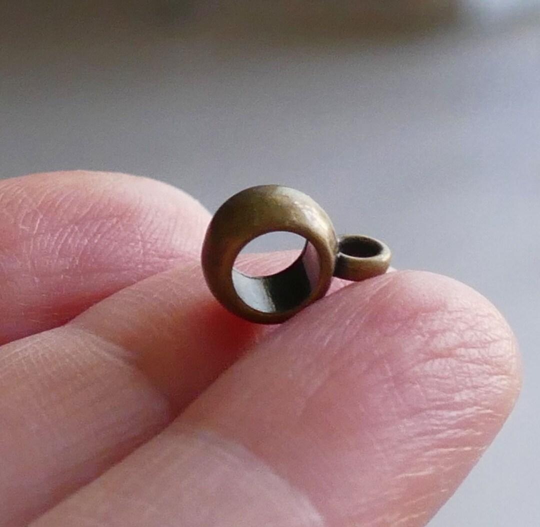 10/30 Bronze Large Hole Metal Bail Beads, Bracelet/necklace Pendant ...