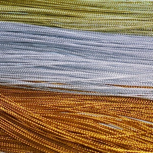 10 Yard Gold/silver Metallic Christmas Ornament Hanger, Craft Cord 1mm ...