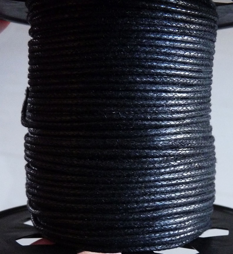 10 Yards Black Cord Waxed Cotton Cord 2mm Wide Black Cotton - Etsy