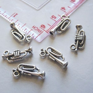 4/8x Trumpet Charms, Antique Silver Music Instrument Pendants U156 - Etsy