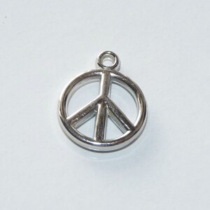 5/10x Peace Charms, CCB Plastic Peace Sign Charms for Bracelet, Silver ...