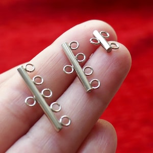 4x Multi Strand Open Loop Connectors, Stainless Steel 2/3/4/5 Row ...
