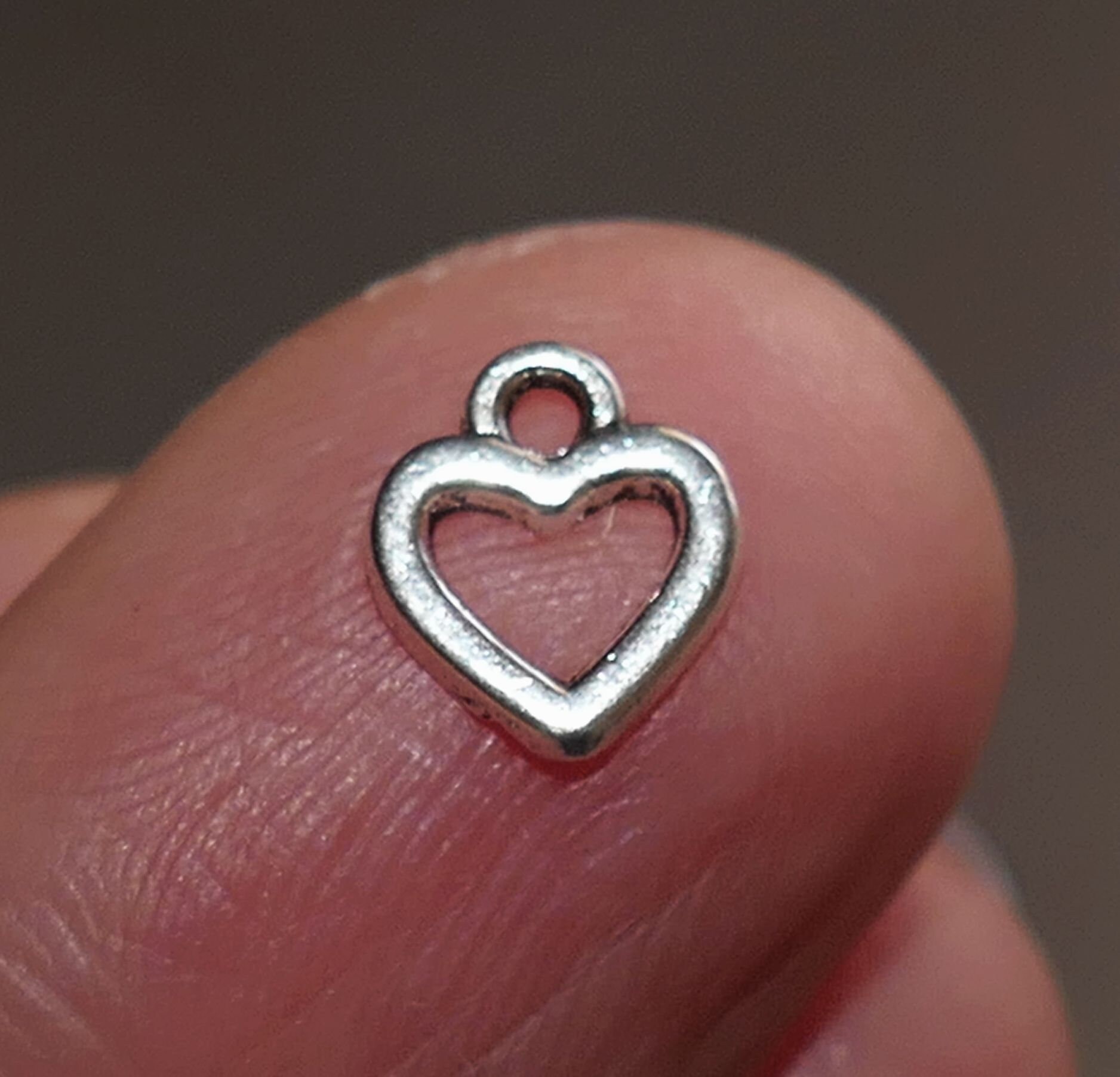 50x Tiny Heart Love Bulk Charms Free Shipping Antique Silver | Etsy