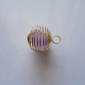 4x Gold Plated Large Bead Cage 25x30mm Pearl Cage Pendants, Spring Wire ...