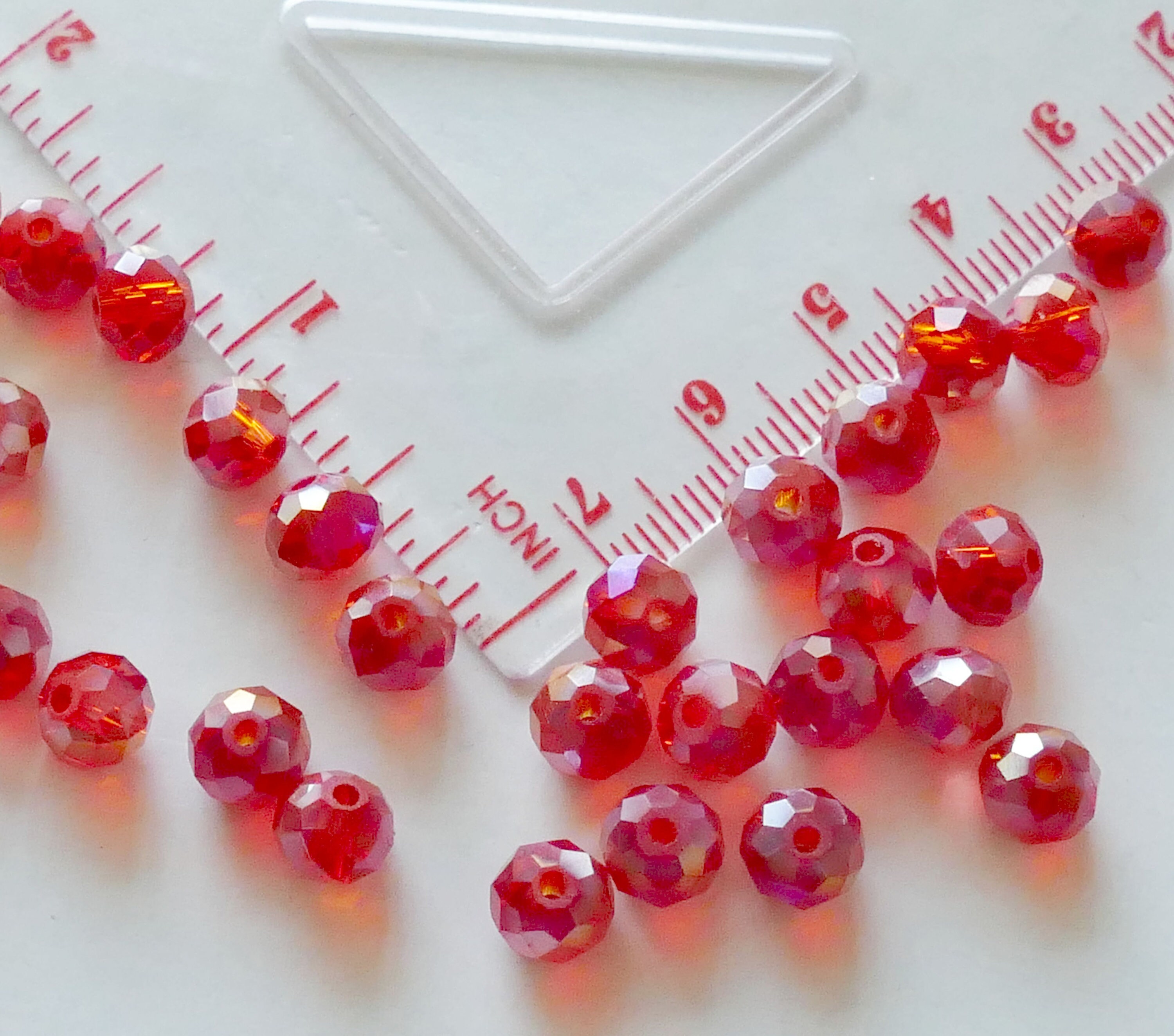 24x Red AB Glass Crystal Beads 6mm X 8mm Rondelle Translucent - Etsy