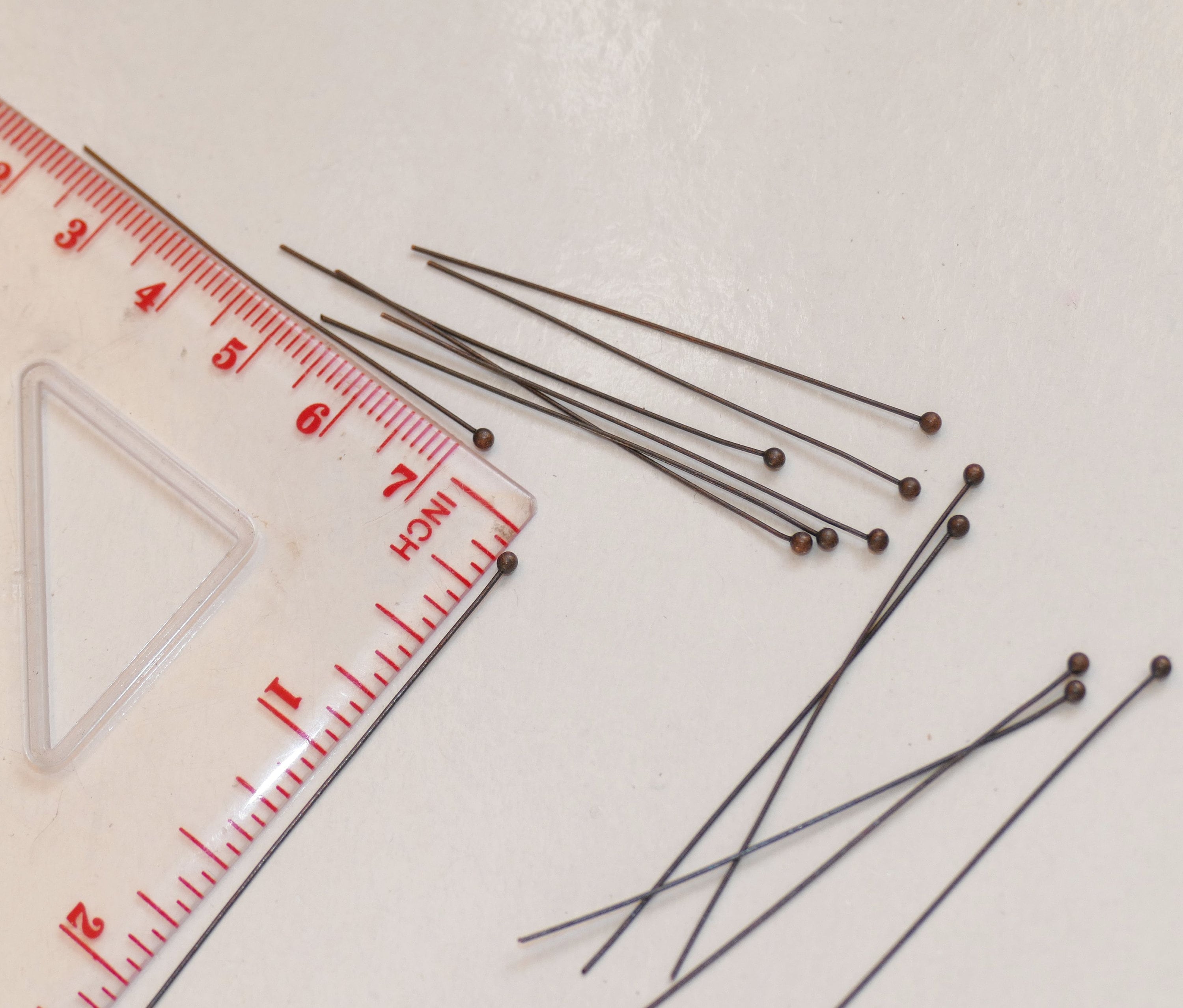 20/50x Copper 2 Long Ball Head Pins Antique Copper Tone - Etsy