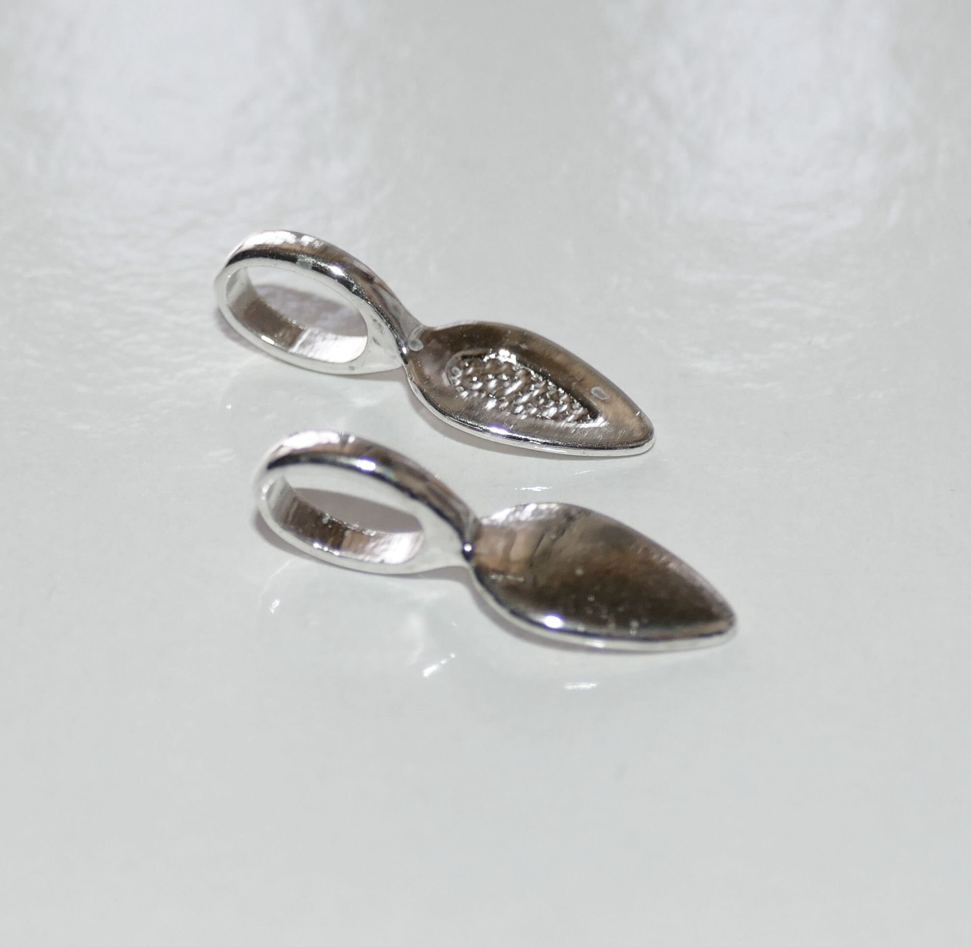 10x Spoon Glue on Bails Silver Tone Snap on Bail Beads - Etsy UK