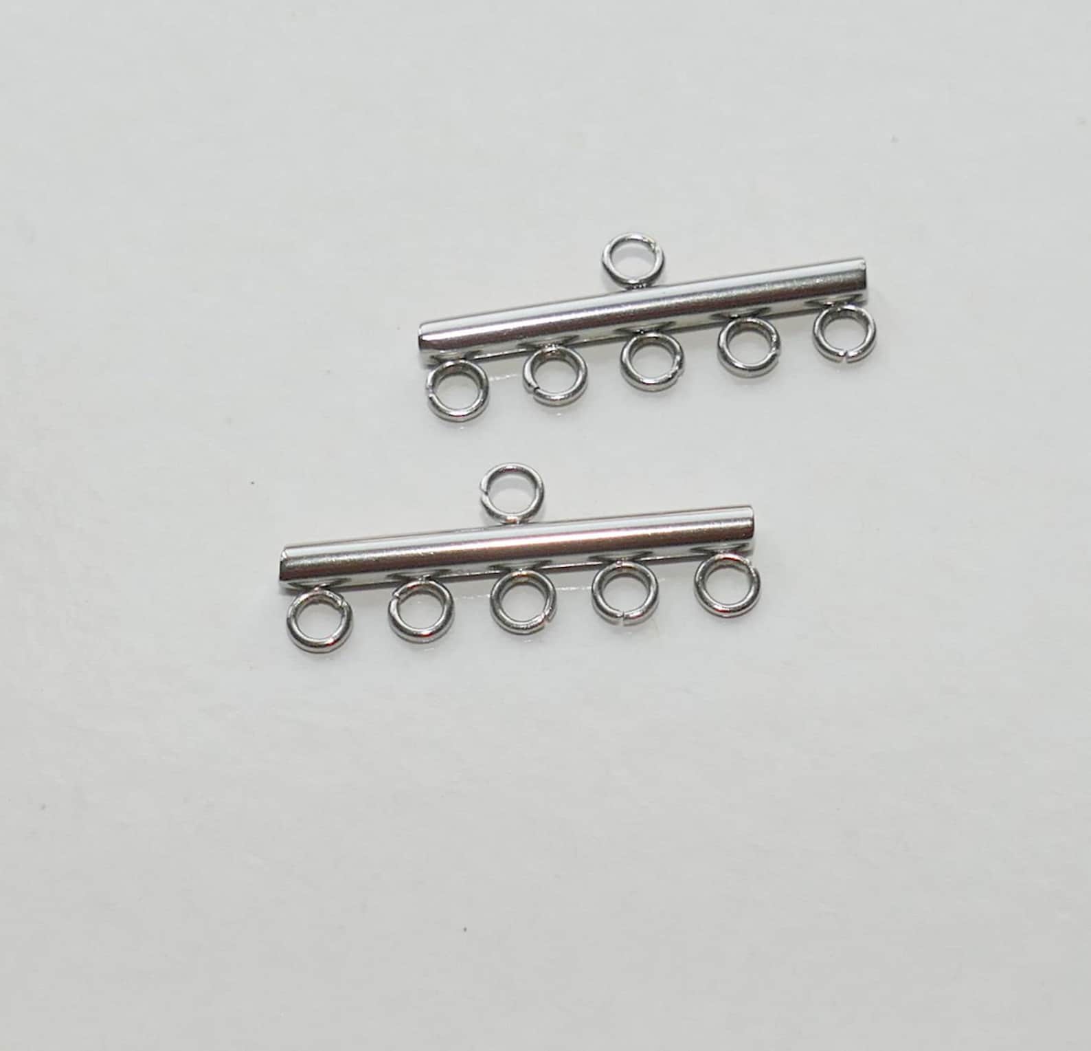4x Multi Strand Open Loop Connectors, Stainless Steel 2/3/4/5 Row Necklace, Bracelet Connectors ...