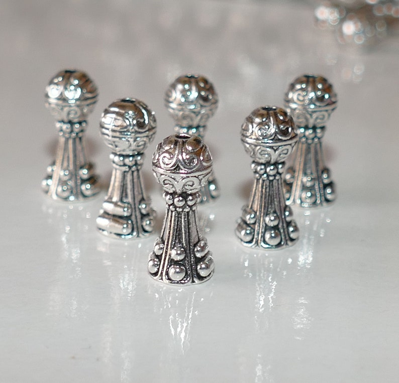 4/8x Tassel End Caps, Fit 5mm Antique Silver Tone Cord Ending Bead ...
