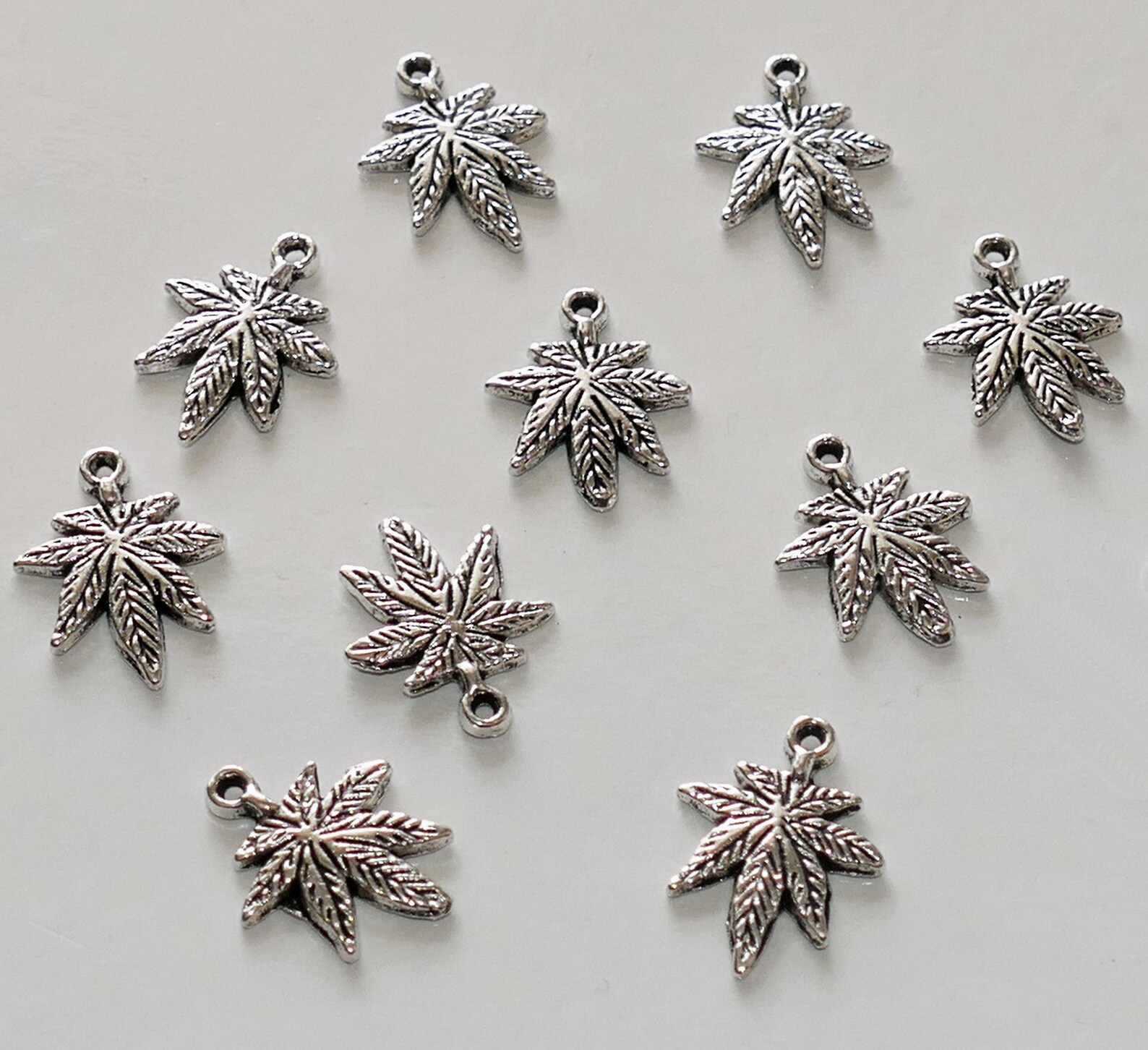 30x Weed Leaf Marijuana Bulk Charms Cannabis Drops Charms for | Etsy