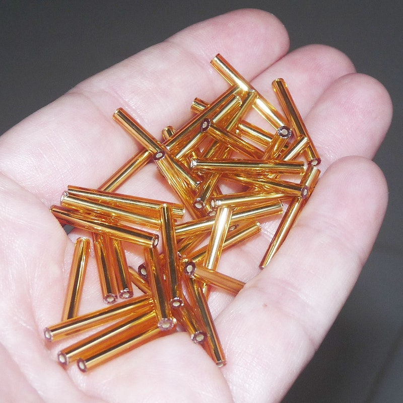 Gold Bugle Beads - Etsy