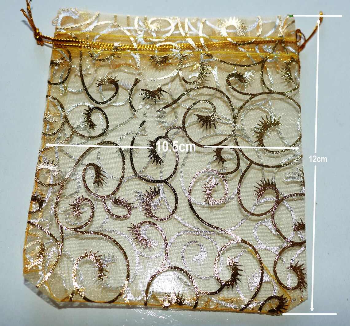 5/10 Gold Gift Bags With Drawstring for Packing 10x12cm - Etsy