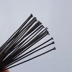 50mm Head Pins, Black Flat Head Pins, 2 Inch Long Gunmetal Black Flat ...