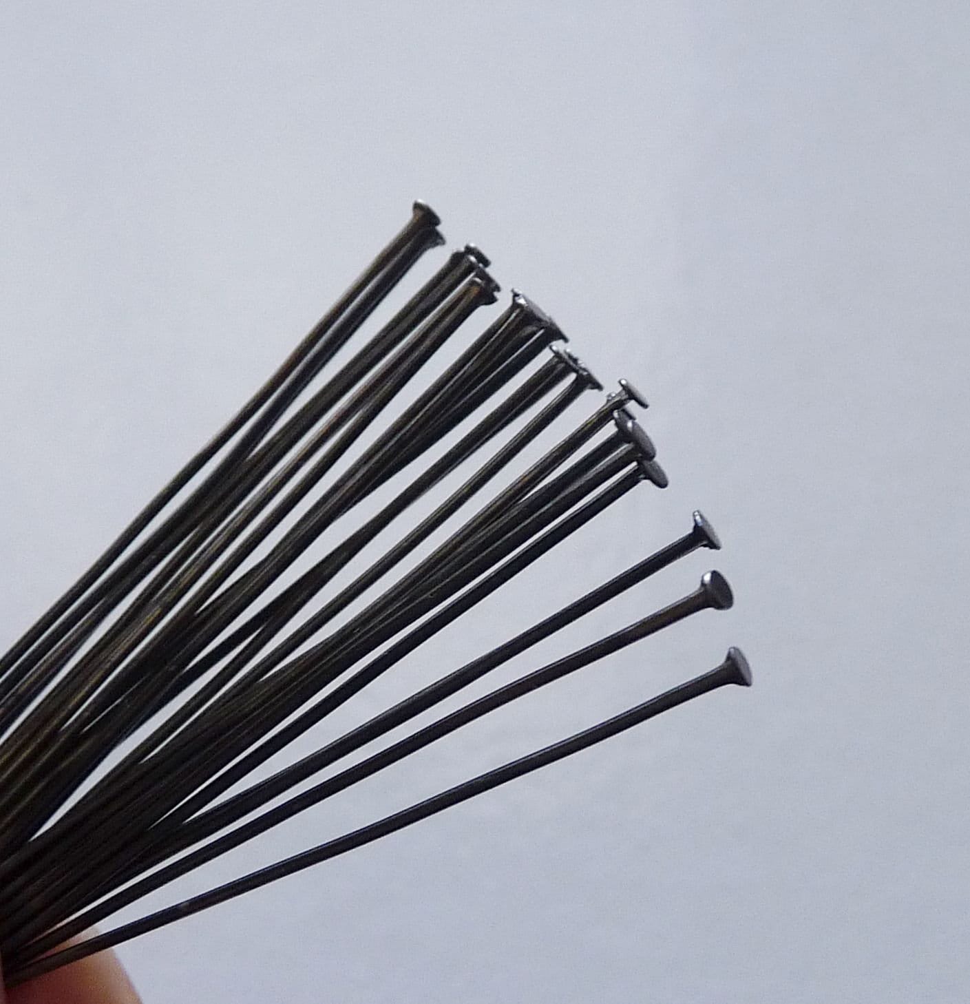 50mm Head Pins, Black Flat Head Pins, 2 Inch Long Gunmetal Black Flat ...
