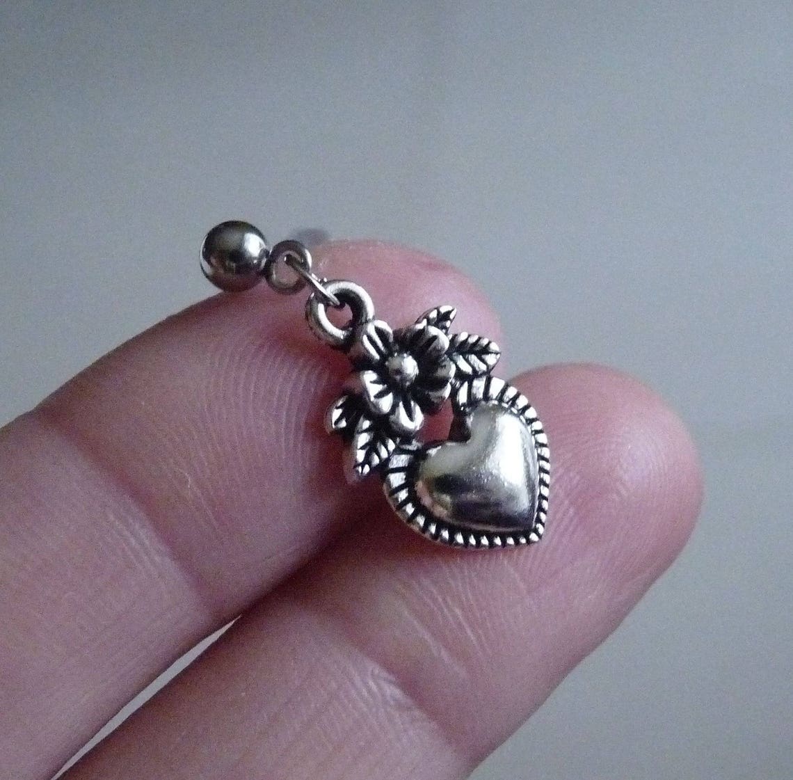 Heart Earrings Heart Shaped Earring Heart Charm Earrings - Etsy