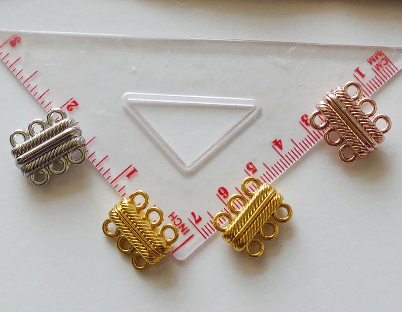 1 Piece 3 Strand Magnetic Clasps, 3 Hole Magnetic Clasps, Multi Strand ...
