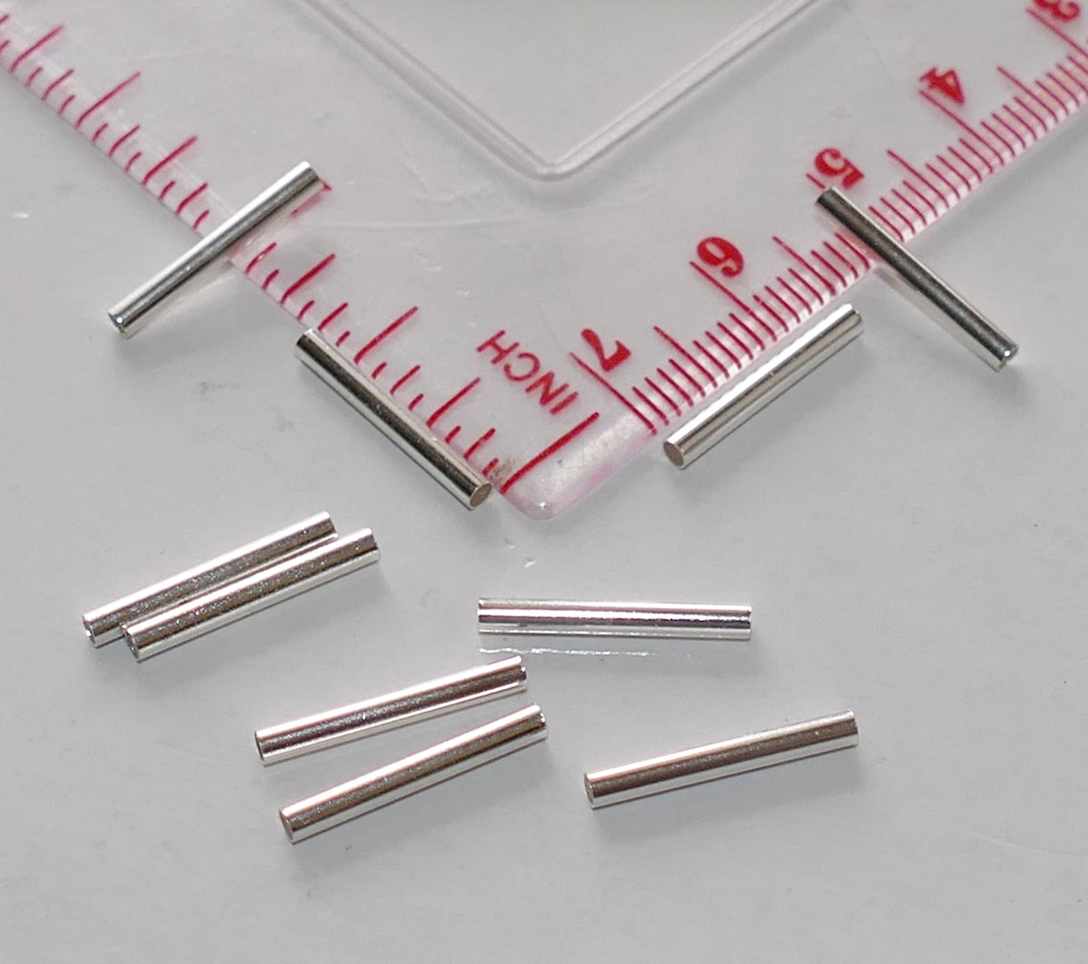 20x Silver Tube Beads, Silver Plated Tube Noodle Beads, 10/15/20/25 ...