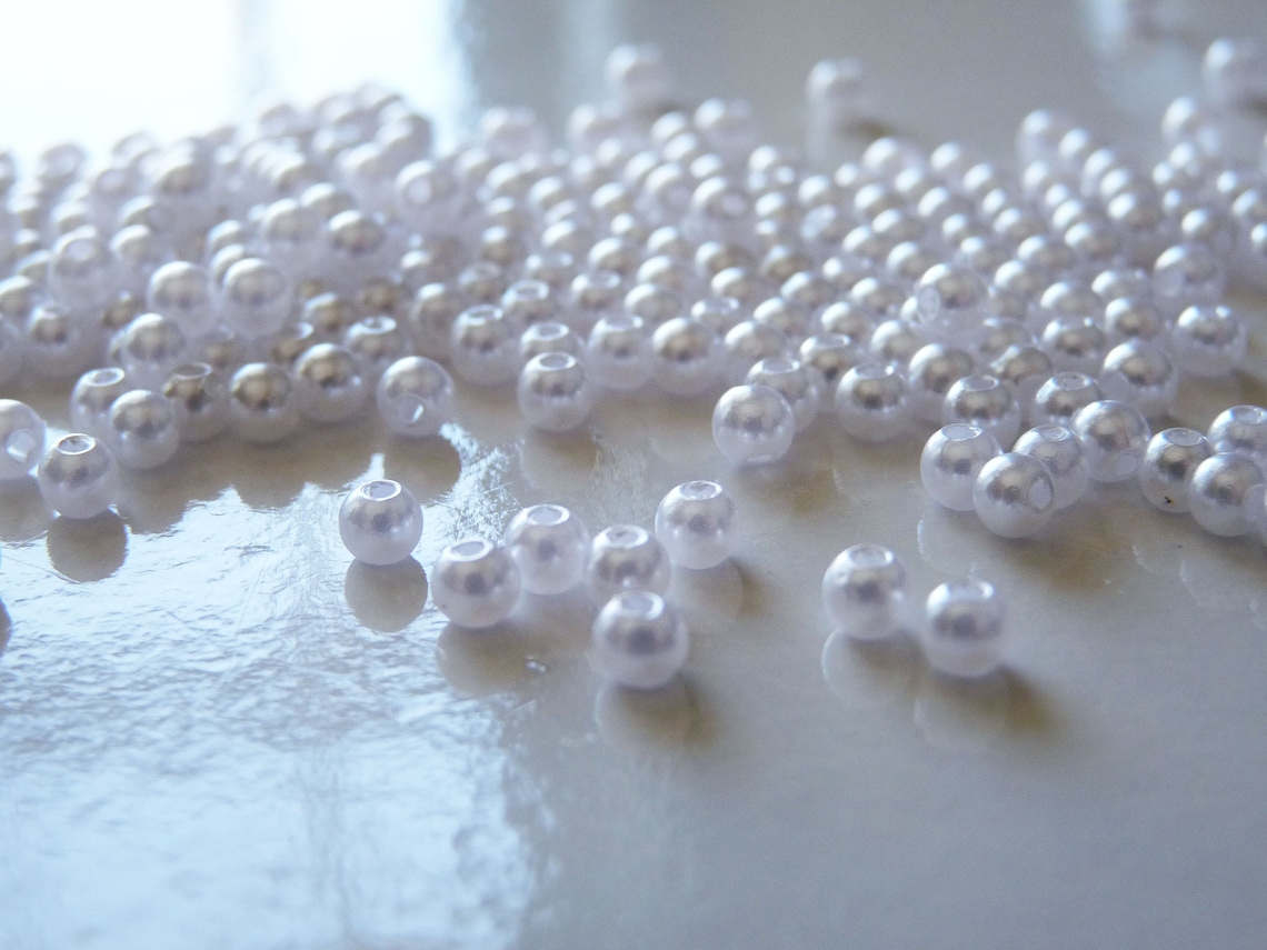 500 White Beads Pearl Beads 4mm Beads Spacer Beads White - Etsy