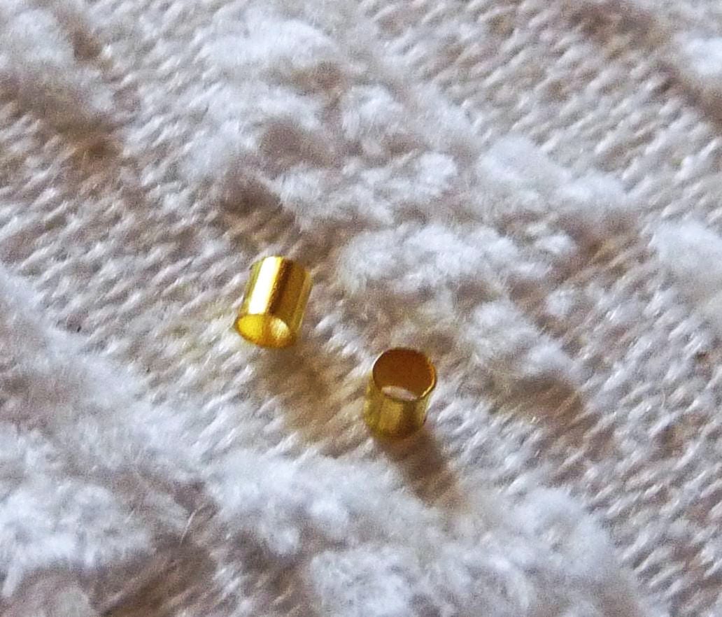 100/300x Gold 2mm Tube Cord Crimp Tube End Beads Gold Plated | Etsy